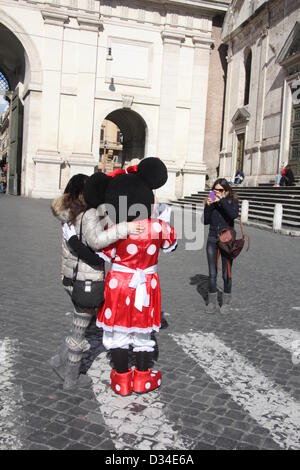 Rome, Italy. 8th February 2013. Minnie Mouse during Rome carnival week ...