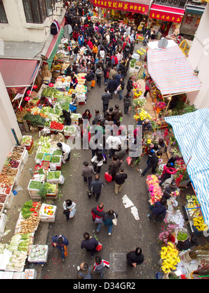 Wan Chai Wet Market. Busy shoppers during Chinese New Year 2013. Year ...