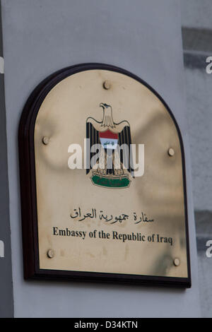 London, UK. 9th February 2013. Iraqi woman holds placard reading 'No to ...