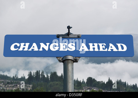 Changes ahead road sign Stock Photo - Alamy