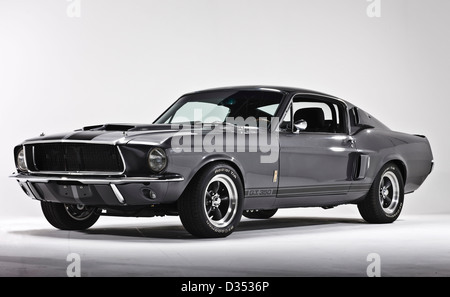 Dark grey Shelby Mustang GT 350 2-door sports car Stock Photo - Alamy