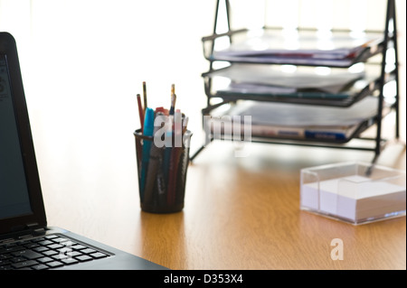 In and out office trays in an office situation Stock Photo - Alamy
