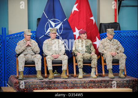 US Marine Gen. John Allen (left) walks with his successor Gen. Joseph ...