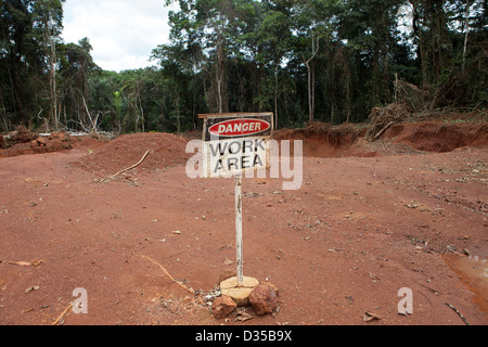 CONGO, 26th Sept 2012: A new road through the virgin rainforest on the ...