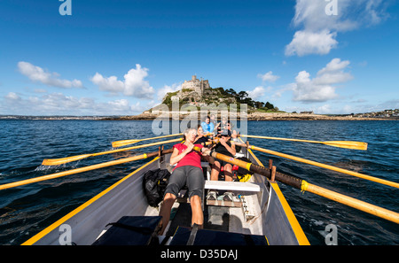 Gig rowing in Marazion Cornwall England Great Britain UK Stock Photo ...