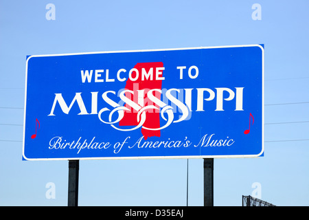 Welcome Sign Mississippi MS USA Stock Photo - Alamy