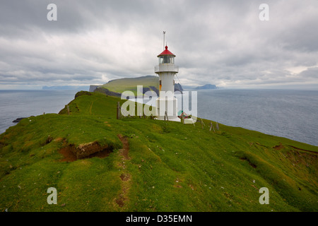 Mykines Holmur Lighthouse, Mykines Island, Faroe Islands Stock Photo ...