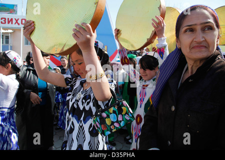 Girl at Navruz spring celebration near Dushanbe, Tajikistan Stock Photo ...