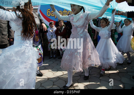 Girl at Navruz spring celebration near Dushanbe, Tajikistan Stock Photo ...