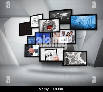 many screens with images Stock Photo - Alamy
