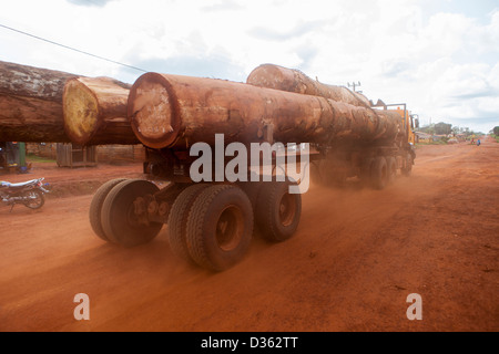 CAMEROON, 2nd October 2012: A logging truck carrying high value ...