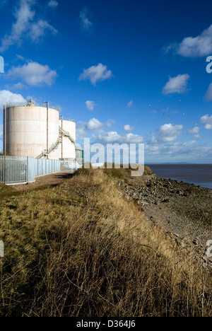 Water treatment works, Rover Way, Cardiff, South Wales, UK Stock Photo ...