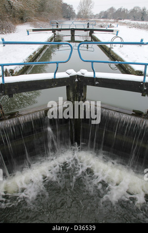 A winter scene at Beeleigh Lock on the Chelmer and Blackwater ...