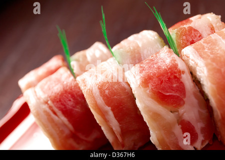 Japanese cuisine - sushi roll with bacon Stock Photo - Alamy