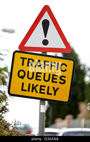 Traffic jam queues likely road sign, expect delays ahead warning ...