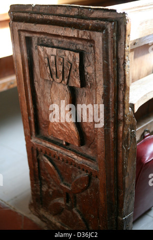 Inside the medieval church of St Winnow Cornwall Stock Photo - Alamy