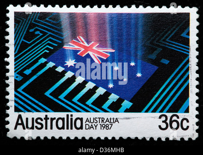 Electronic mail, postage stamp, Australia, 1985 Stock Photo: 53622944 ...