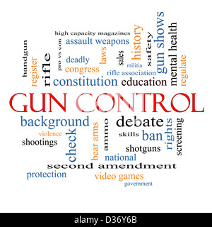 Gun Control Word Cloud Concept on a Blackboard with great terms such as ...