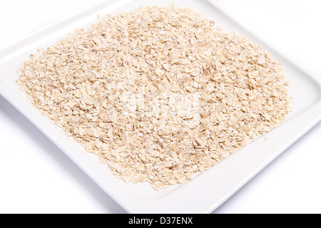 A Plate of Oak flakes isolated on white Stock Photo - Alamy
