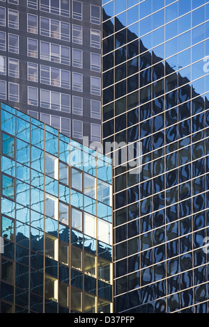 Low angle view of the skyscrapers in New York, United States Stock ...