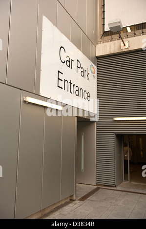 Pedestrian entrance to multi-storey car park across the ring road ...