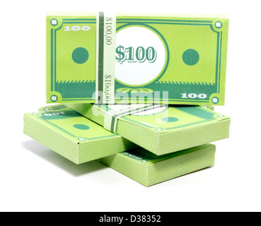 Stack of money made in papercraft Stock Photo - Alamy