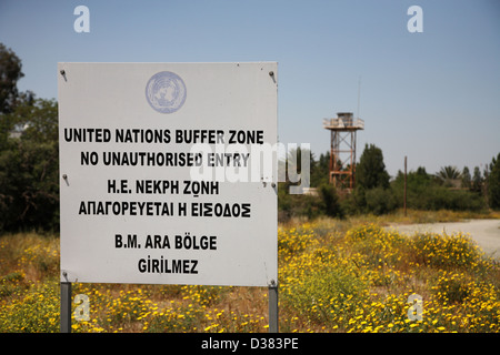 Sign labeled United Nations Buffer Zone, Nicosia, Cyprus Stock Photo ...