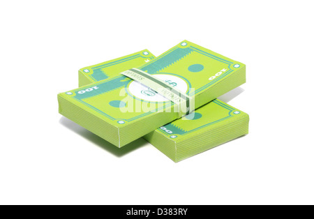 Stack of money made in papercraft Stock Photo - Alamy