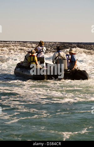 Zodiacs probe the Montgomery Reef, the world's largest inshore reef ...
