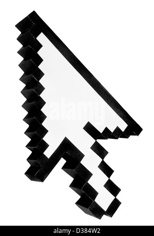 Computer Arrow made in papercraft over white background Stock Photo - Alamy