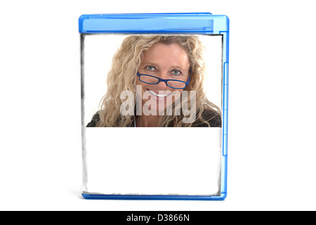 Blue DVD case, you can insert your own cover or text with picture Stock ...