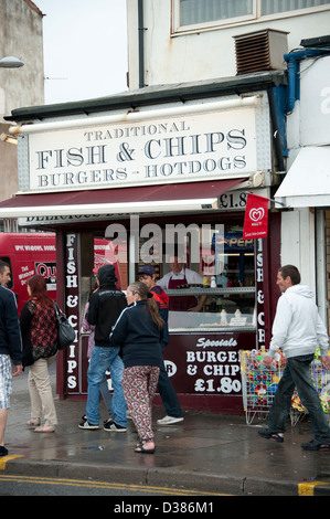 traditional fish and chip shop Blackpool Lancashire england uk Stock ...