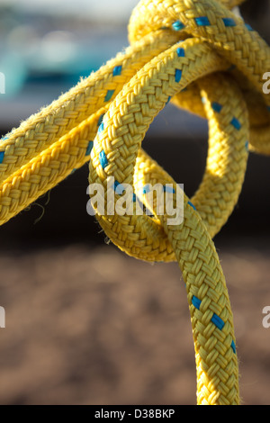 Yellow knot rope in sunshine day Stock Photo - Alamy