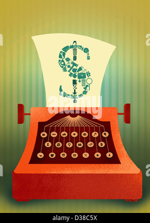 Typewriter key @ sign Stock Photo - Alamy