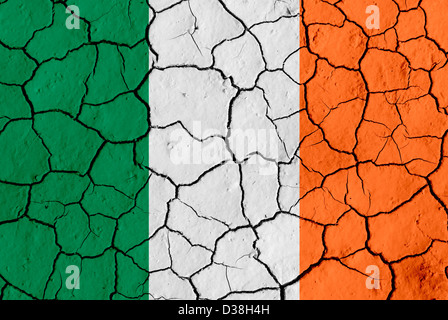 Ireland flag cracked. Patriotic background. National flag of Ireland ...