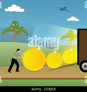 coins and truck Stock Photo - Alamy