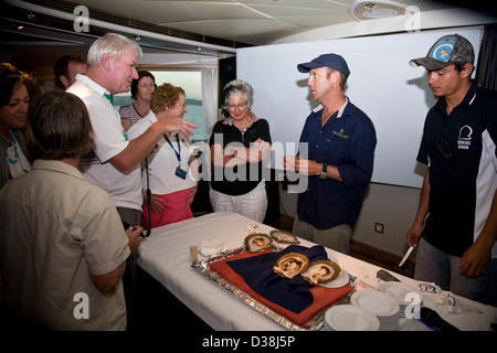The Paspaley Pearl team from Vansittart Bay provides a demonstration of ...