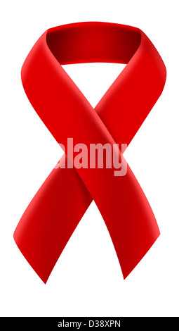 HIV AIDS Awareness Red Ribbon with Earth Globe, 3D rendering isolated on white background Stock ...