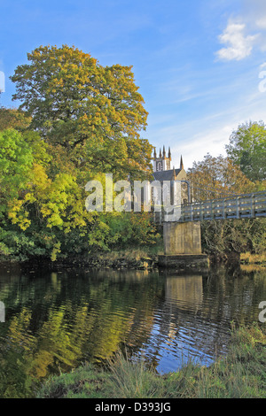 'Boat Weil' Suspension Bridge, over the Water or River of Ken, St Johns ...