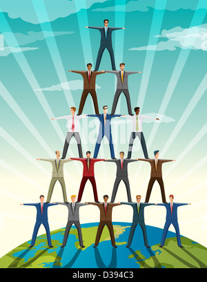 Human pyramid. Illustration Stock Photo - Alamy