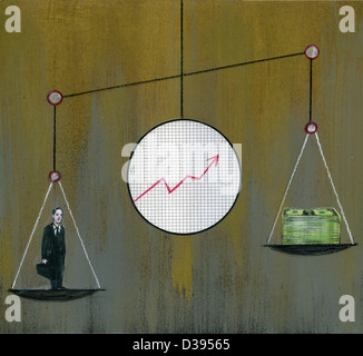 Inflation - money graph rises Stock Photo - Alamy