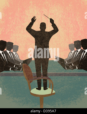 Leadership and teamwork - illustration Stock Photo - Alamy