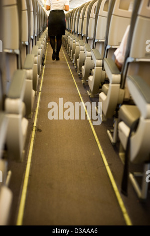 Aisle of Airplane Stock Photo - Alamy