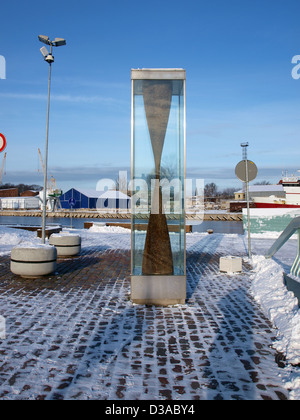 ''Amber clock'' - decorative big sand clock from lot of amber pieces ...