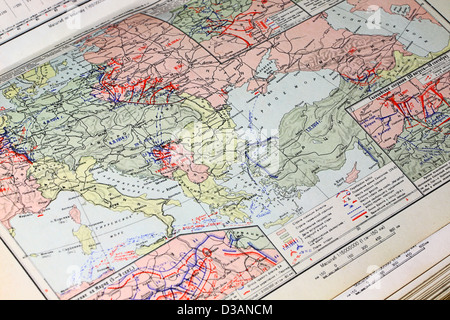 World War 1. Map of operations on the Eastern Front from 1914-1918 ...