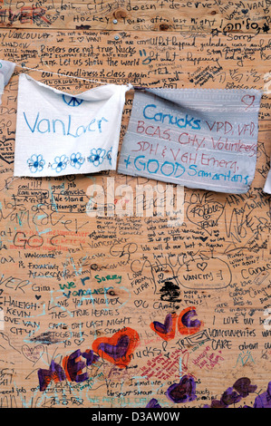 plywood hoarding boarding sign signage public graffiti message riots ...