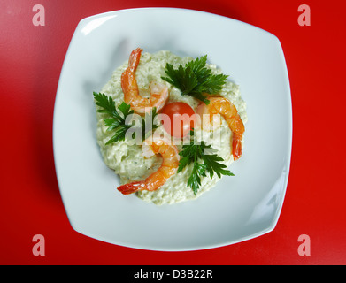 Delicious italian risotto with shrimps. Close-up Stock Photo - Alamy
