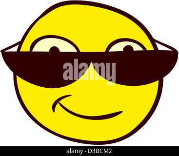 Emoticon with glasses in doodle style isolated on white background ...