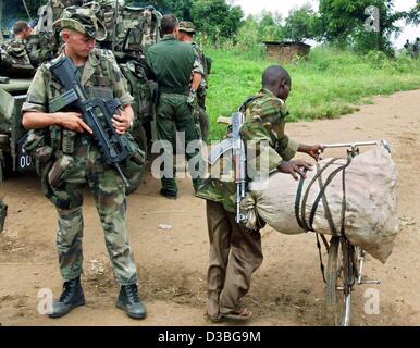 The soldier of the special unit is in full gear at the briefing and ...