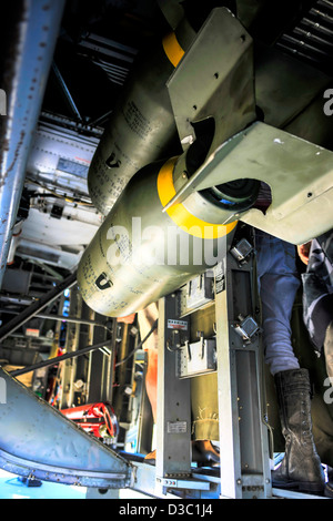 Inside a B24 Consolidated Liberator ww2 bomber plane looking at the ...